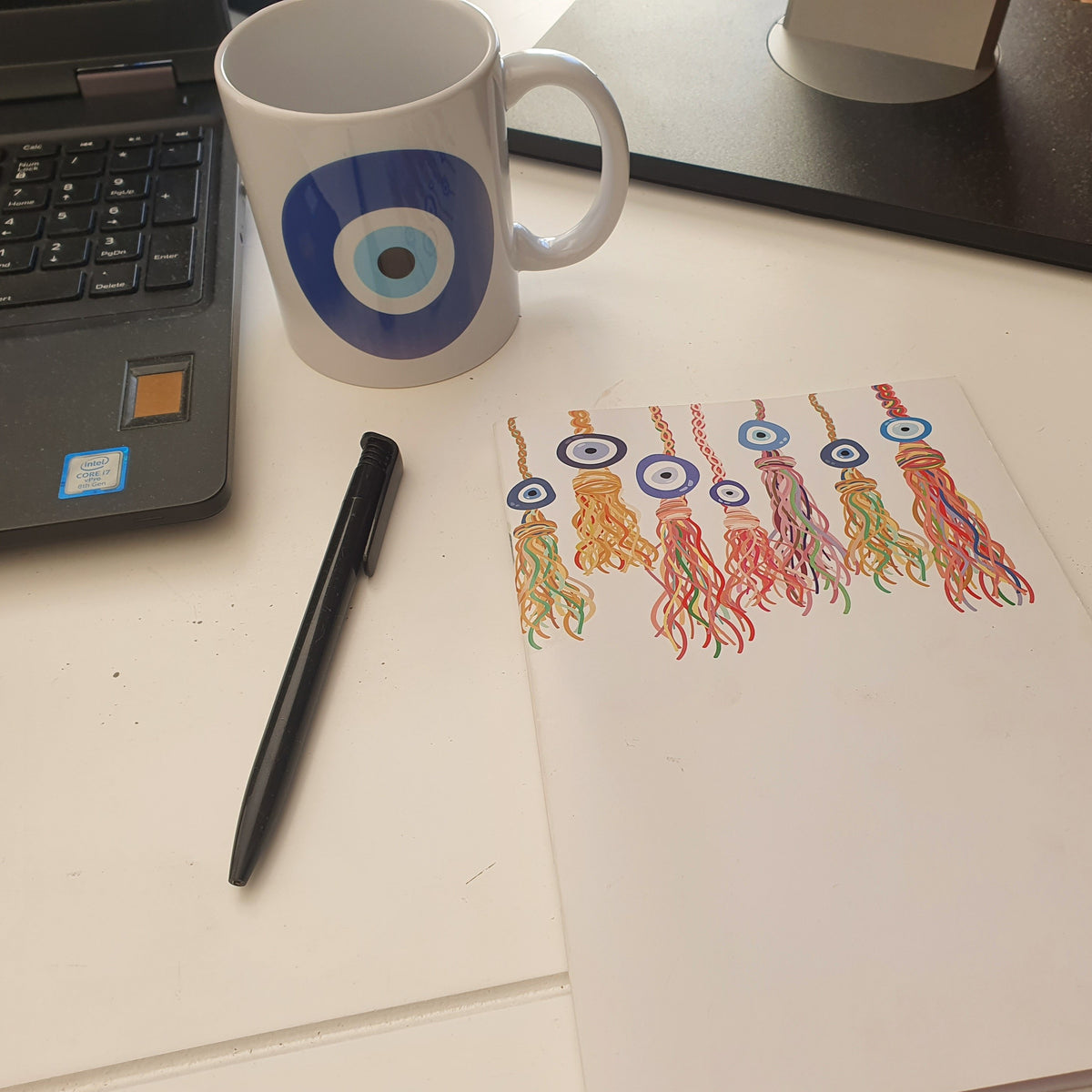 Soft cover tassel eye mati note book – Olamati